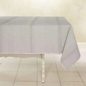 SUSTAINABLE THREADS Ecoloom Handwoven Cotton Tablecloth - Sea Salt - 60" X 60"
